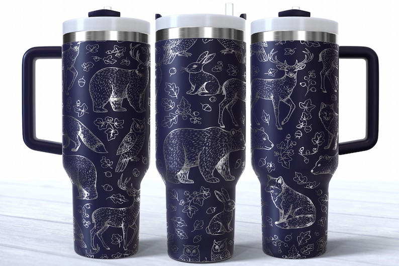 Woodland Forest Animals SVG Tumbler Laser Wrap Digital Design Resizable ...