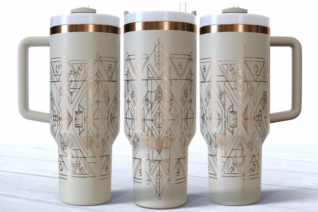 Geometric Line Art SVG Design Tumbler Laser Engraving File Stanley Cup ...