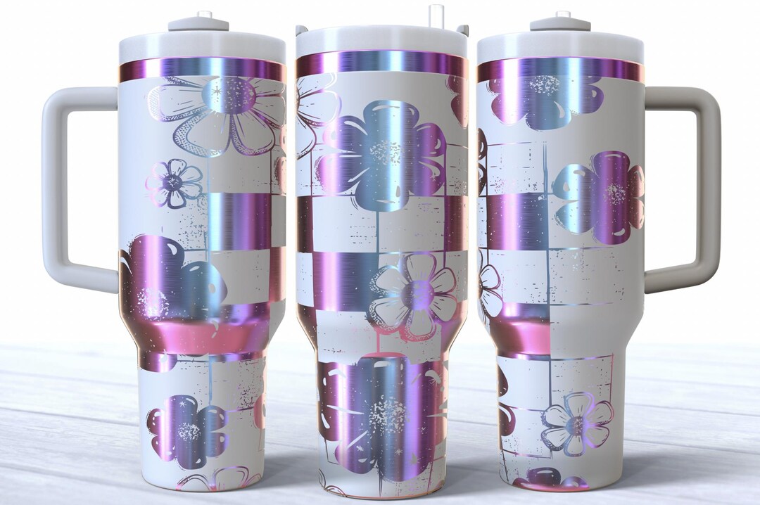 Retro Floral SVG Tumbler Wrap 40oz 30oz 20oz Laser Cut File Instant ...