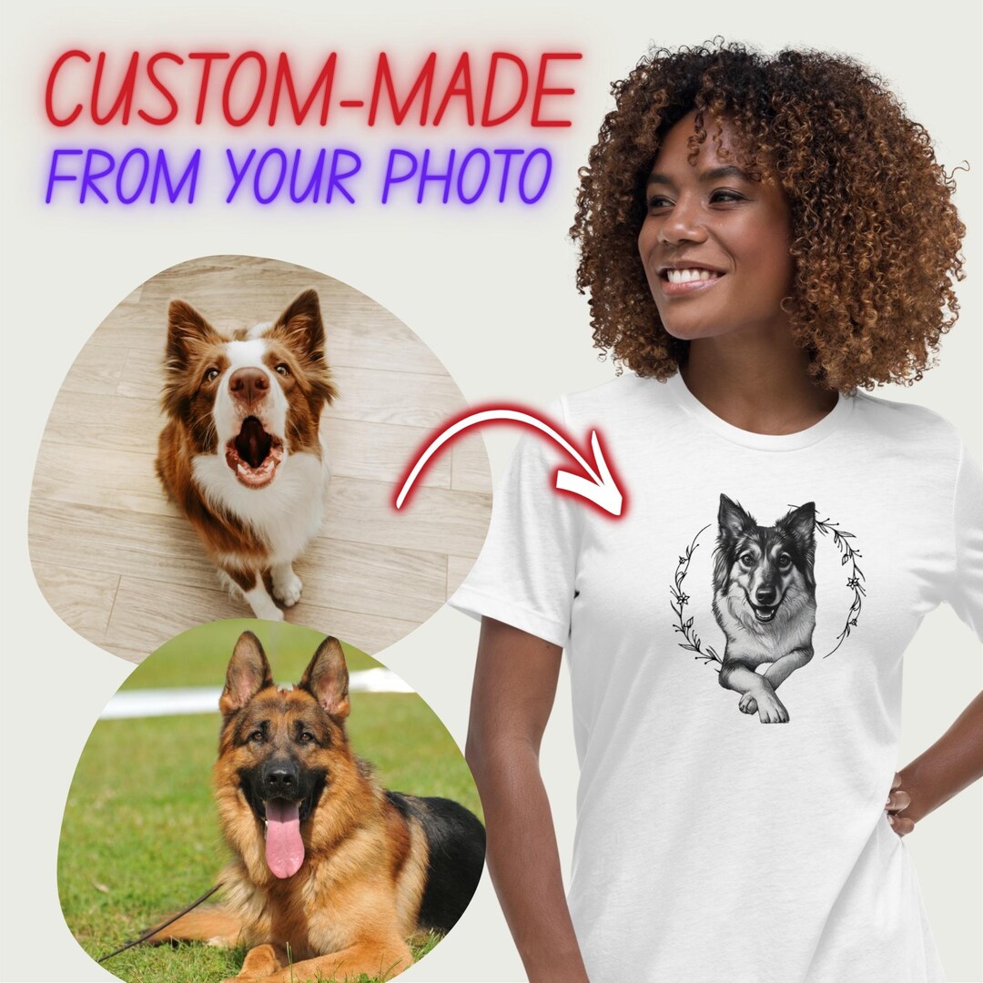 Custom Dog Photo Shirt | Pet Portrait Shirt | Dog Lovers Gift | Pet ...