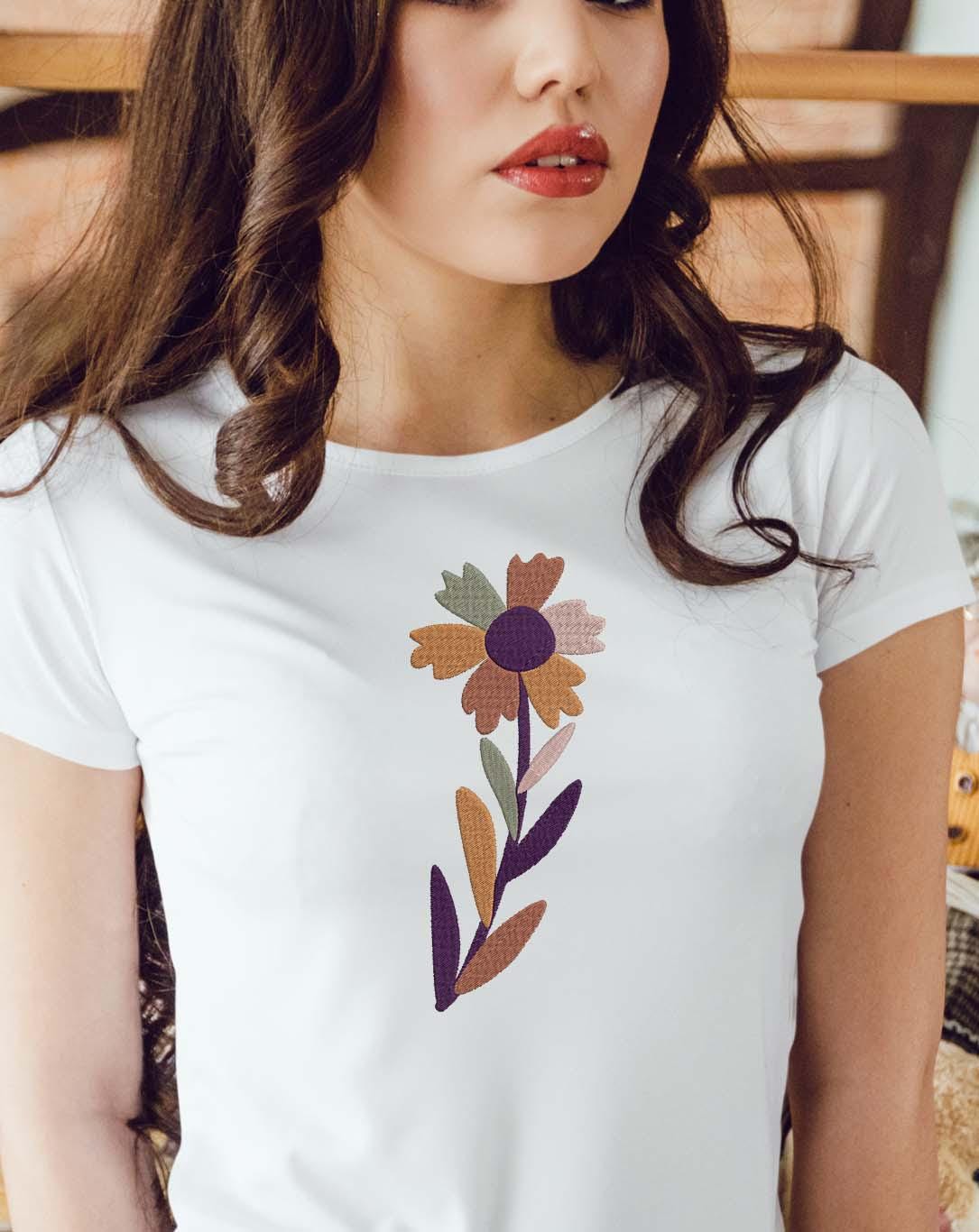 Boho Floral Embroidery Design Set – 3 Modern Flower Machine Embroidery ...