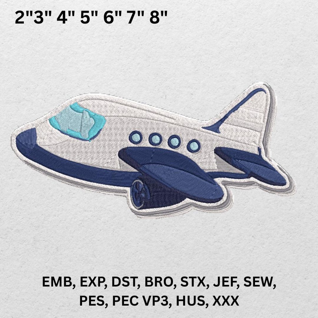 Airplane Embroidery Design, Cute Plane Applique, Digital Download, Kids ...