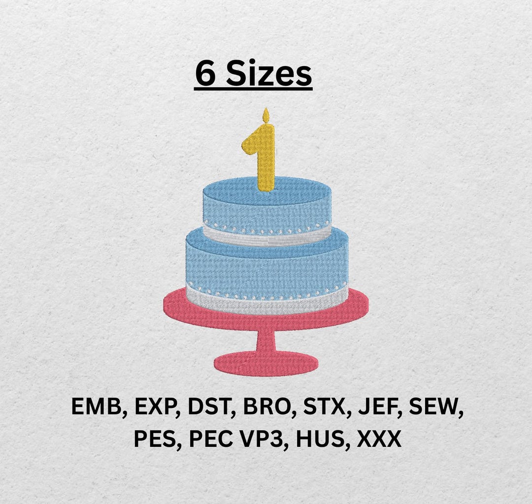 1st Birthday Cake Embroidery Design: Baby Milestone (instant Download ...