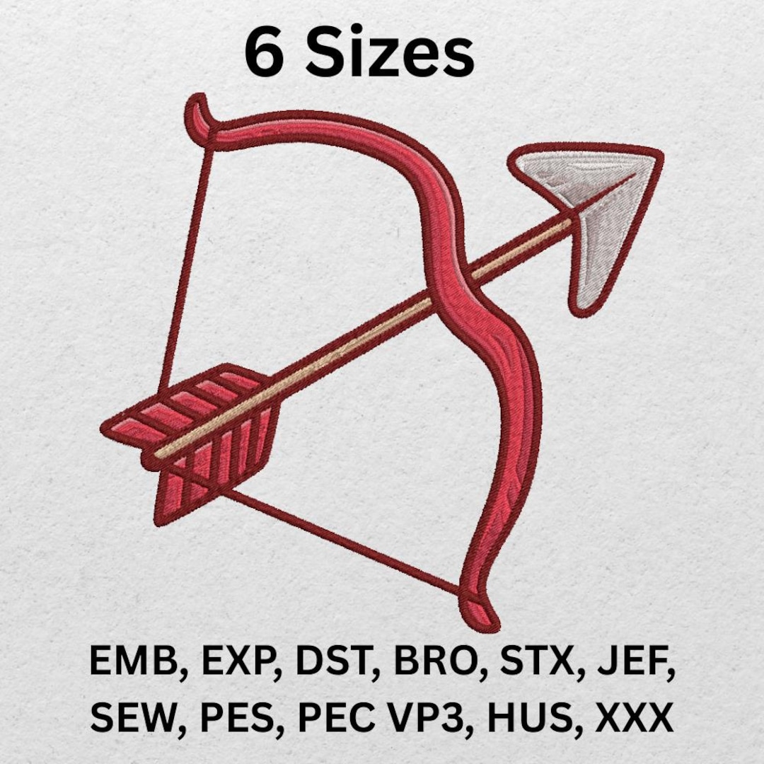 Bow and Arrow Embroidery Design | Archery Machine Embroidery File ...