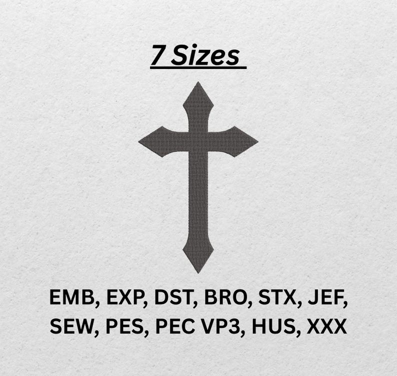 Christian Cross Embroidery Designs: Religious Pattern Set (digital ...
