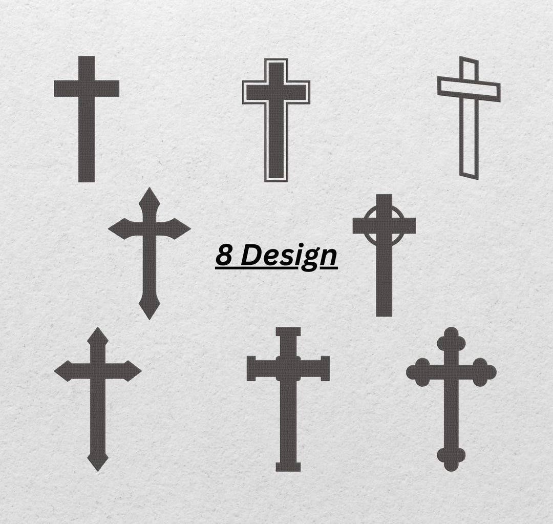 Christian Cross Embroidery Designs: Religious Pattern Set (digital ...