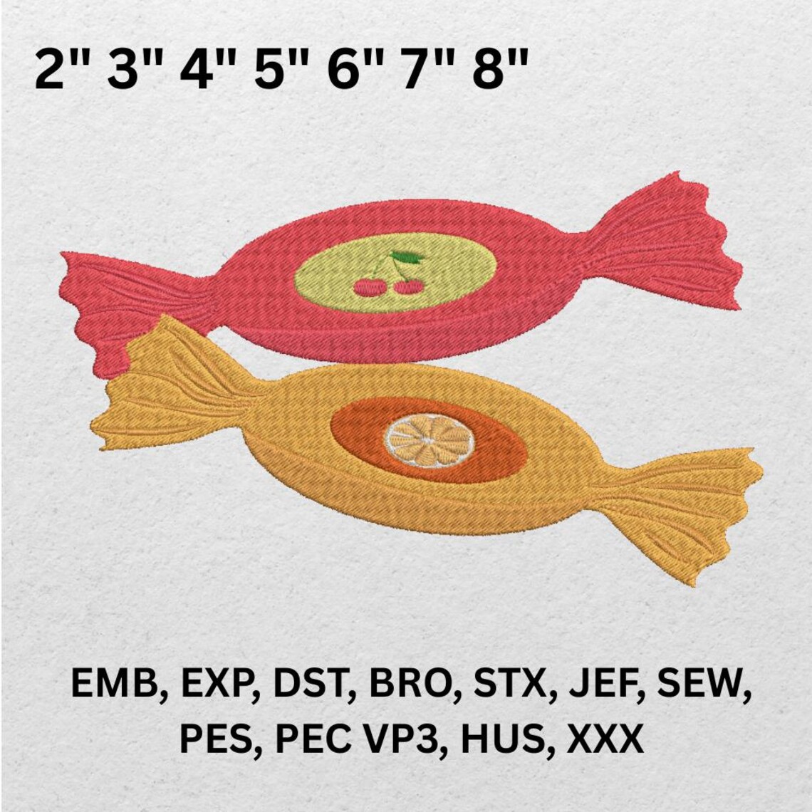 Candy Embroidery Design - Etsy