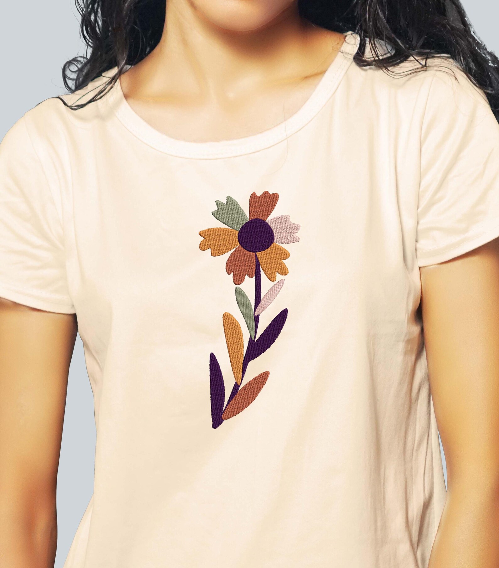 Boho Floral Embroidery Design Set – 3 Modern Flower Machine Embroidery ...