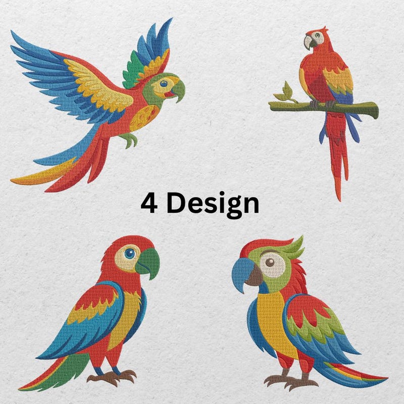 Parrot Embroidery - Etsy