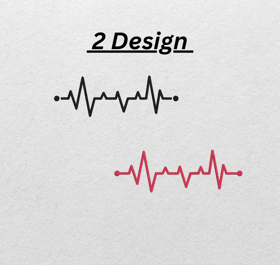 Heartbeat Embroidery Design: Medical Symbol, Nurse Doctor Gift (instant ...