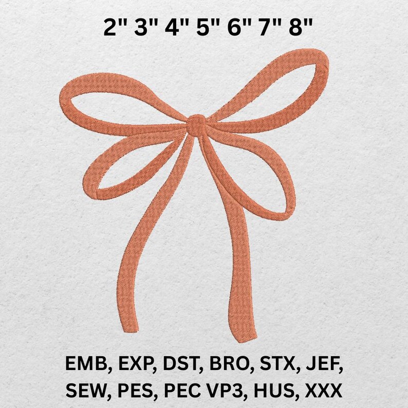 Bow Embroidery Designs - Etsy