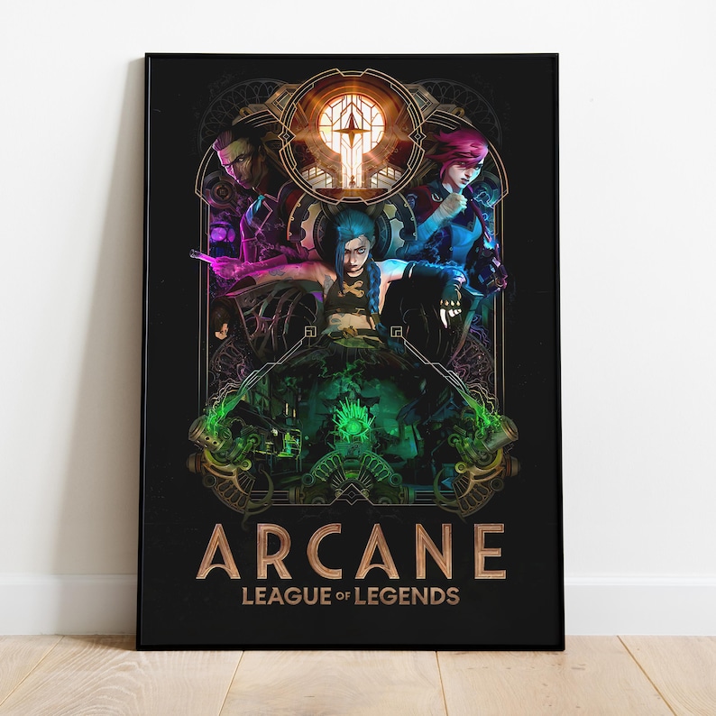 Arcane Poster, Frameless Wall Art & Print, Lol TV Show Artwork, TV ...