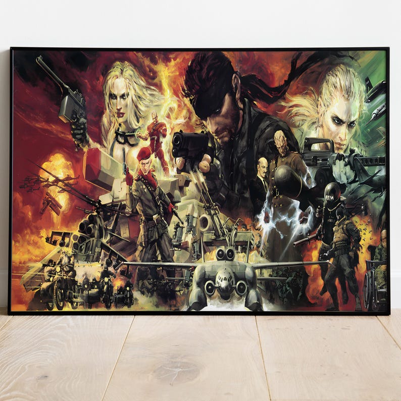 Metal Gear Solid Poster, Frameless Wall Art & Print, Solid Snake Poster ...