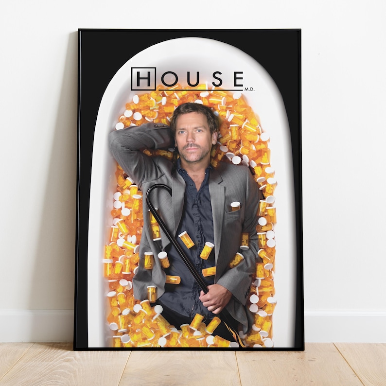 House MD Poster, Frameless Wall Art & Print, Dr. House Print, TV Series ...