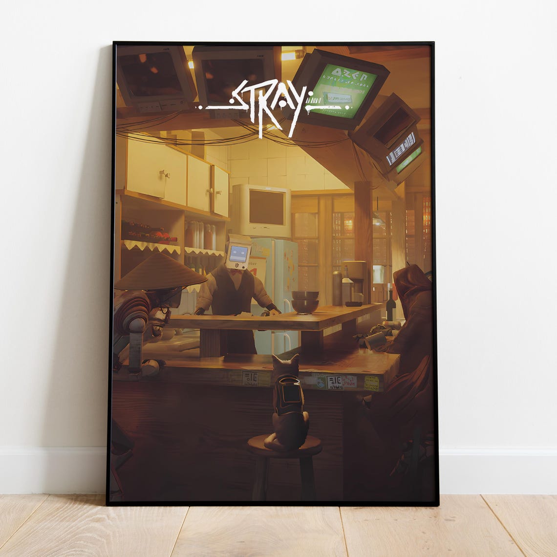 Stray Game Poster, Frameless Wall Art & Print, Wall Decor, Cat Game ...