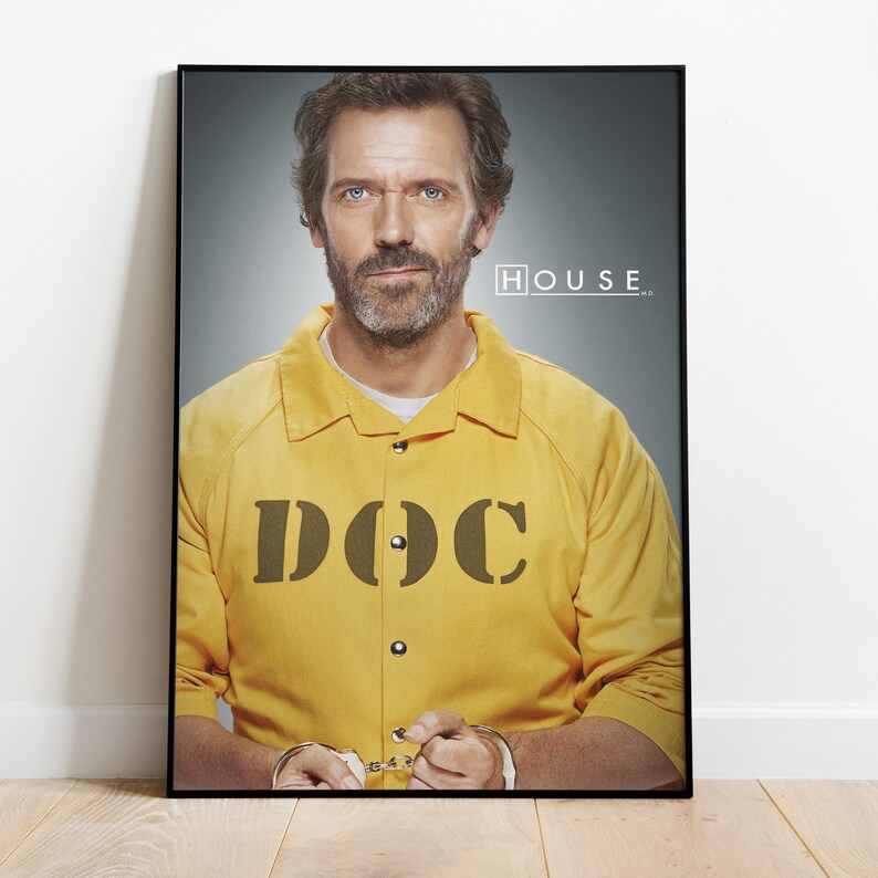 House MD Poster, Frameless Wall Art & Print, Dr. House Print, TV Series ...
