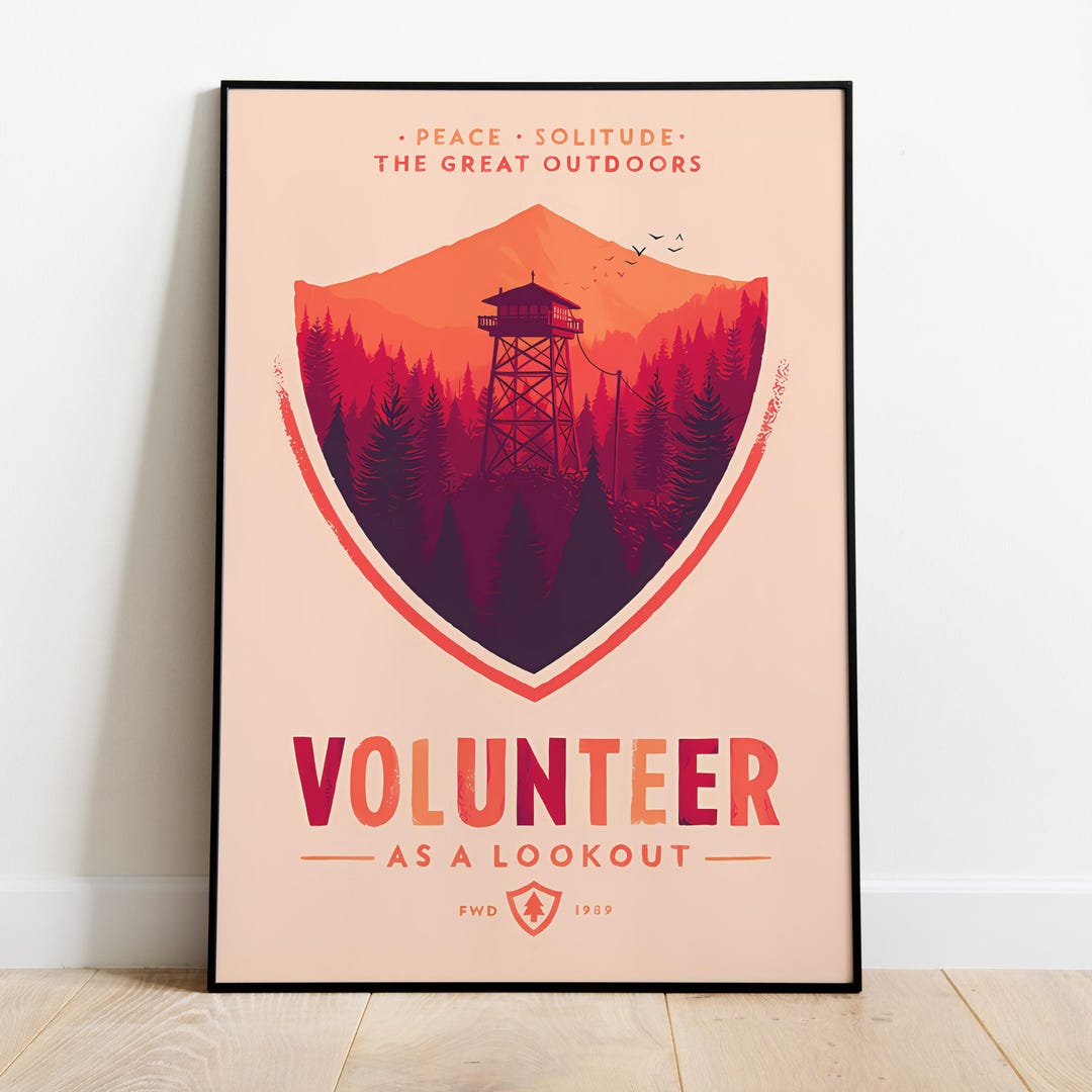 Firewatch Poster, Frameless Wall Art & Print, Firewatch Illustration ...