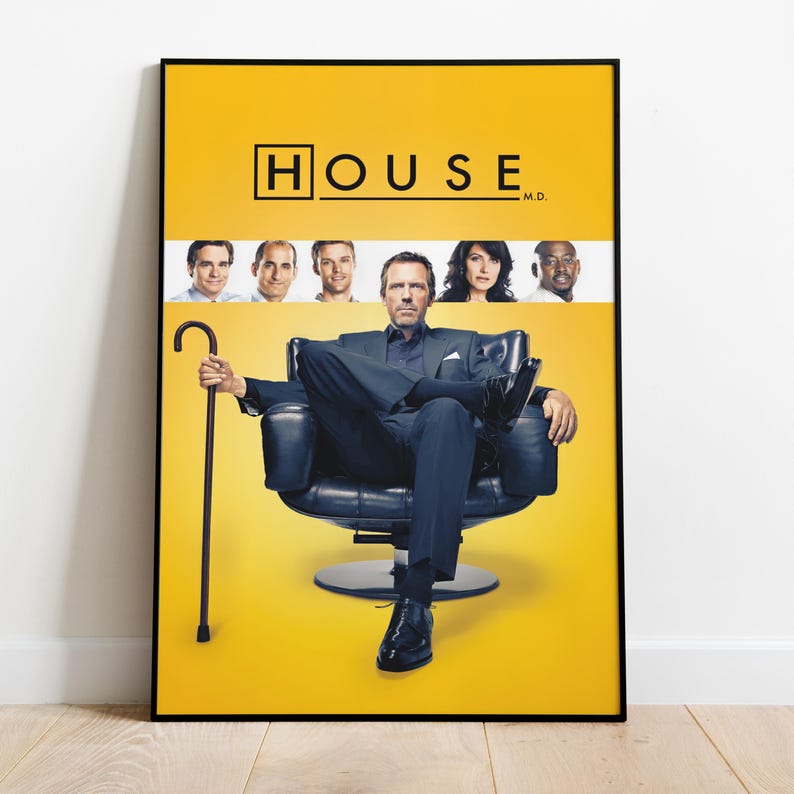 House MD Poster, Frameless Wall Art & Print, Dr. House Print, TV Series ...
