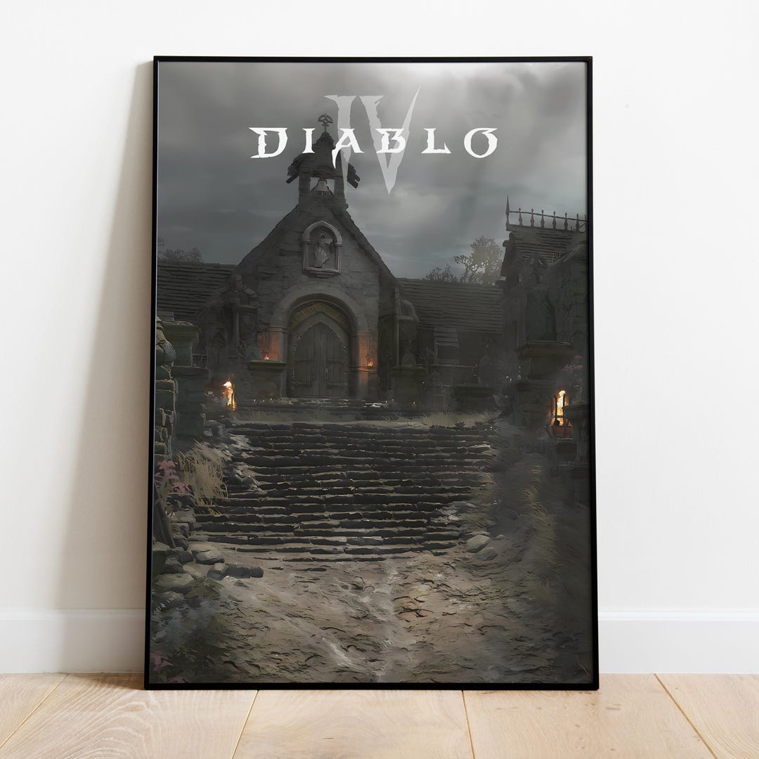 Diablo IV Poster, Frameless Wall Art & Print, Diablo Fan Art, Game ...