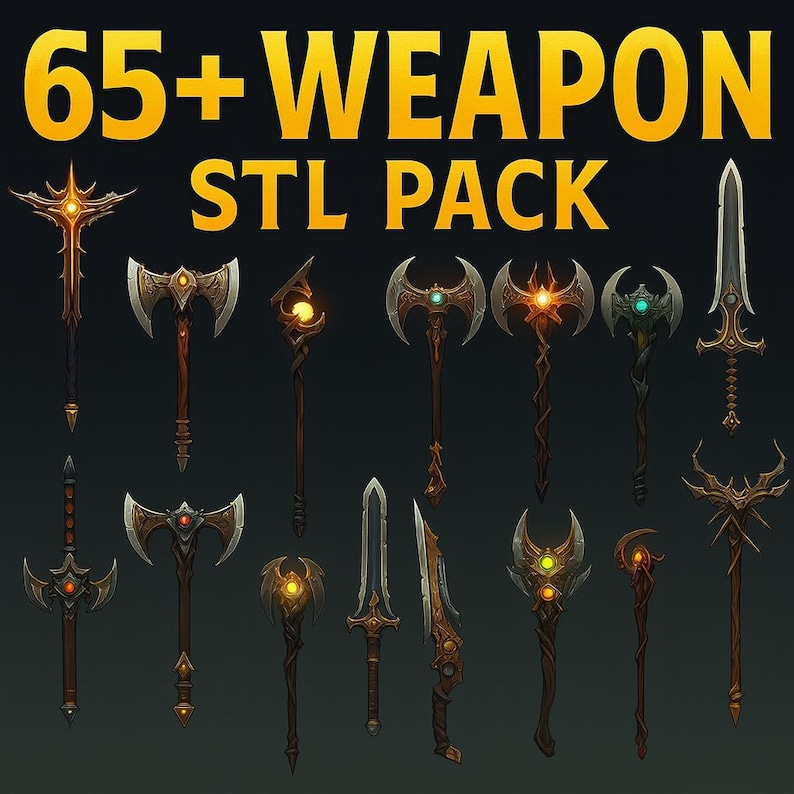 Fantasy Weapon STL Pack – 65+ Models for 3D Printing, D&D - Etsy