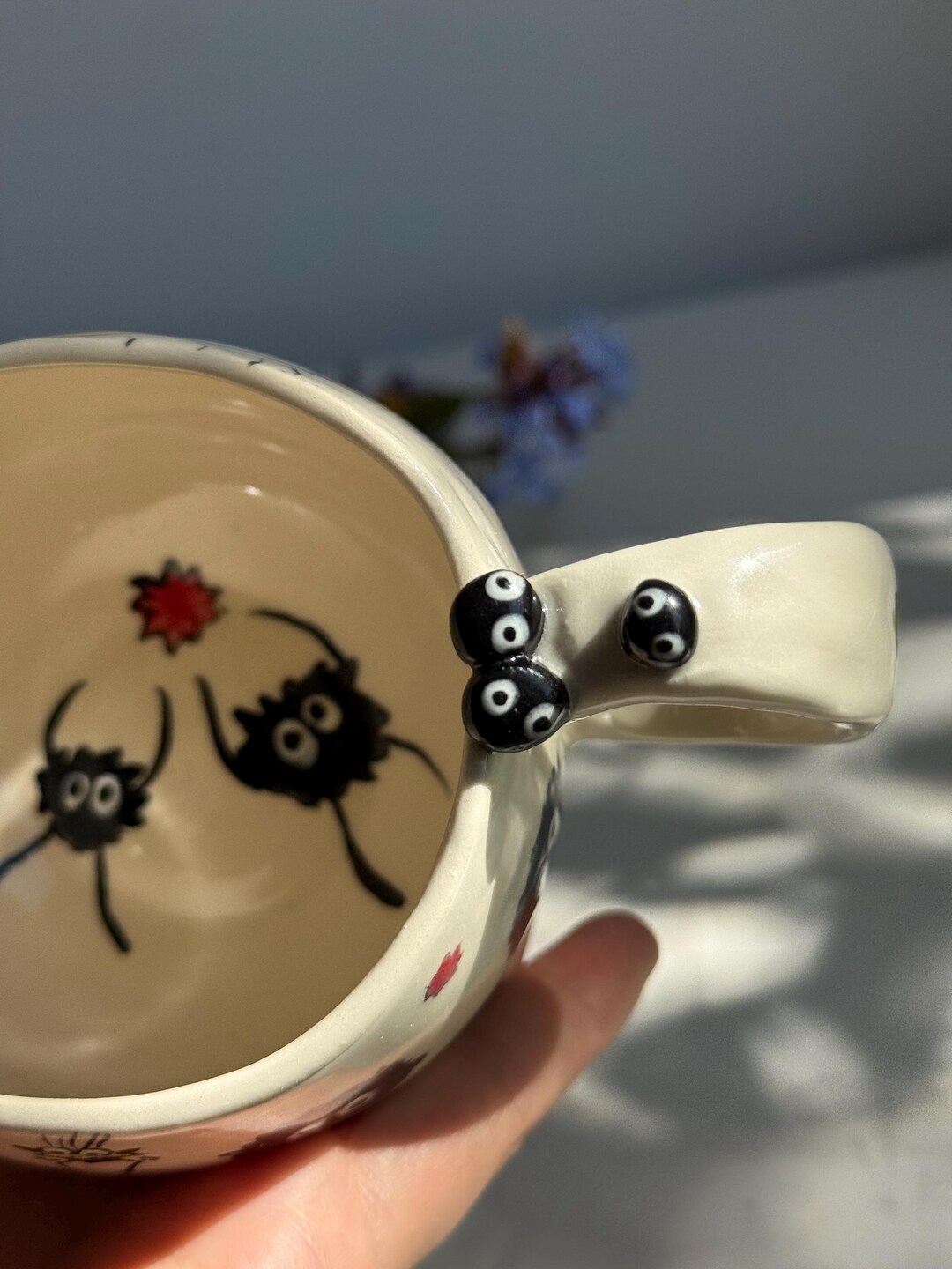 No Face and Soot Sprites Mug – Hand Made and Painted Ceramic Cup ...