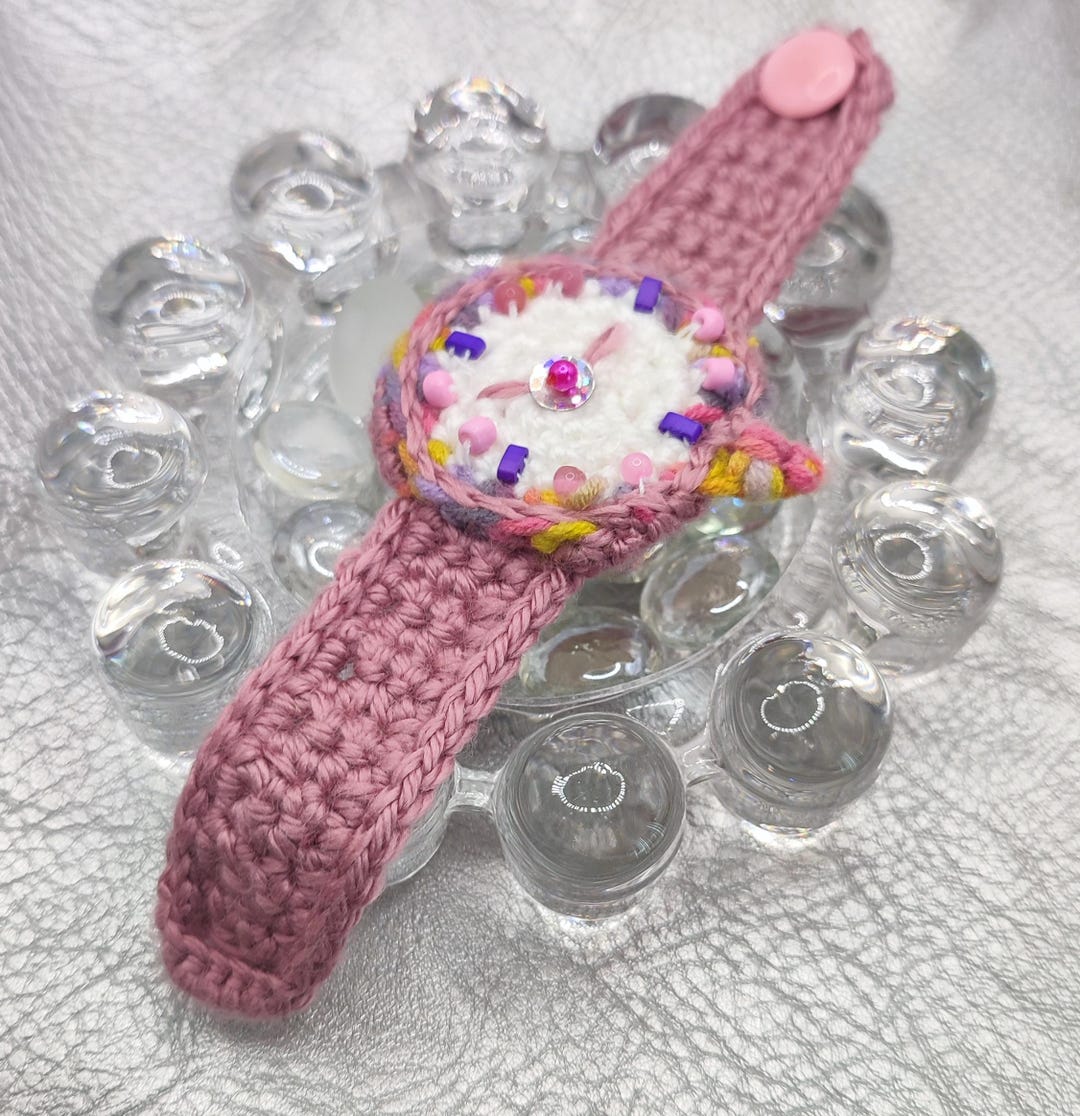 Kids Crochet Watches - Dark Pink - Etsy