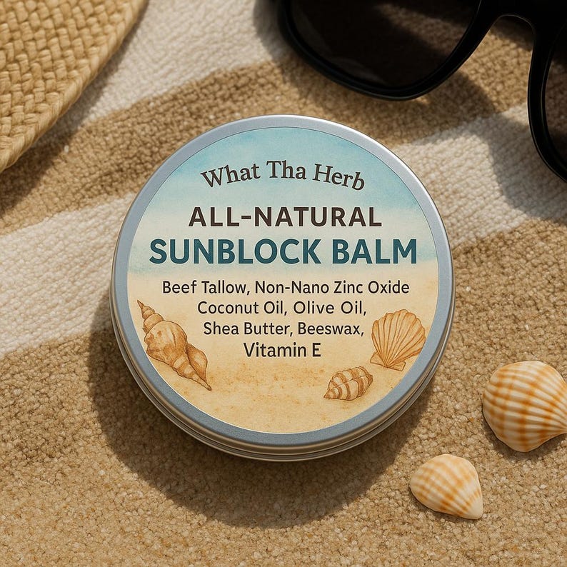 All-natural Sunblock Balm | Tallow-based Mineral Sun Protection | 2 Oz ...