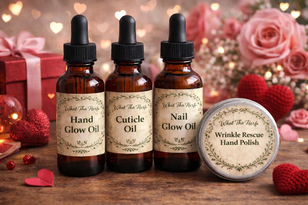 Hand & Nail Botanical Pamper Set | Hand Glow Oil, Cuticle Oil, Nail ...