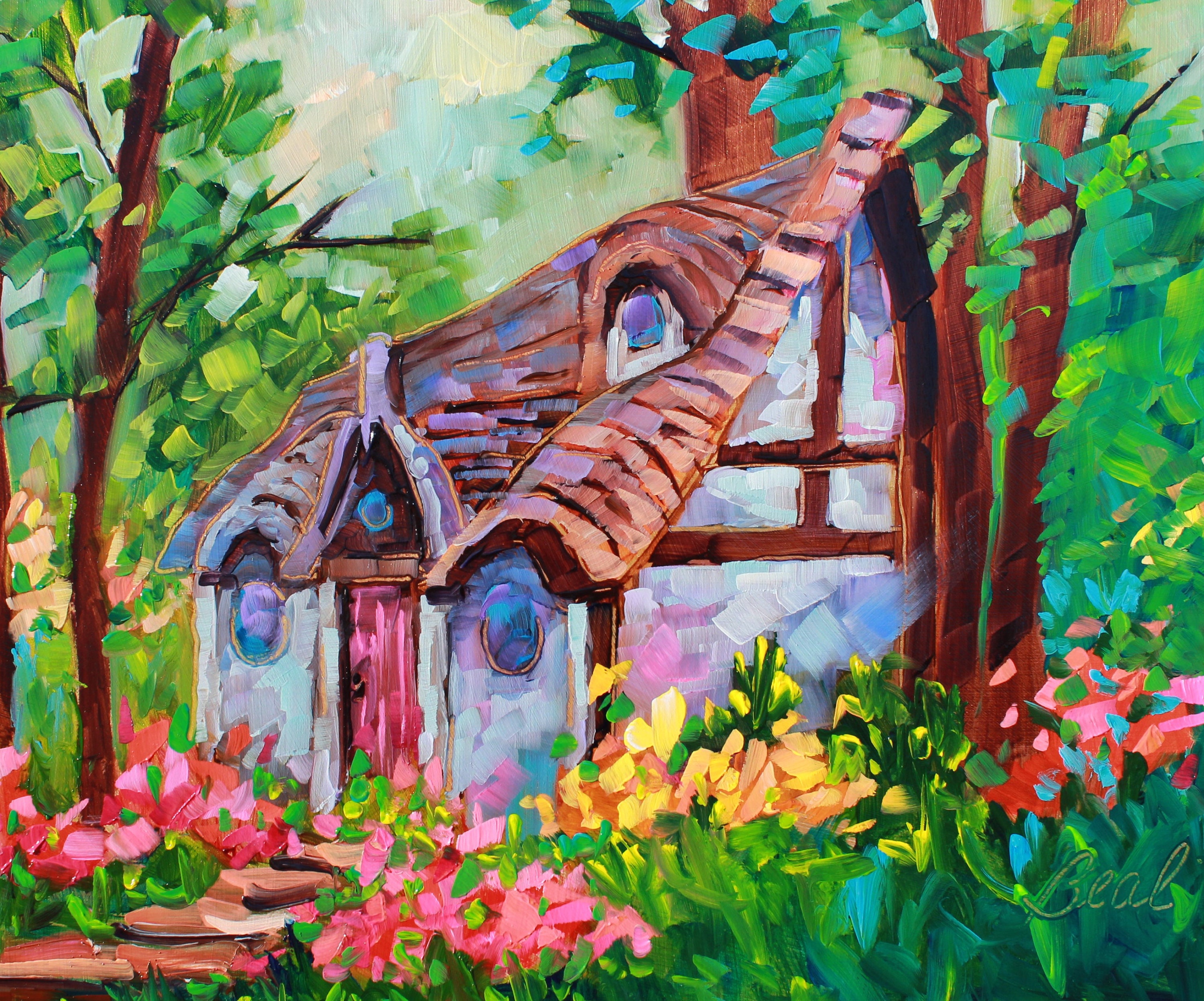 Abstract Cottage Painting