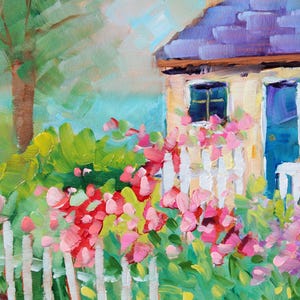 A Cottage Awash in Color Oil Painting by Impressionist Rebeccambeal - Etsy