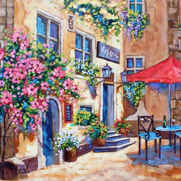 Cafe Painting - Etsy