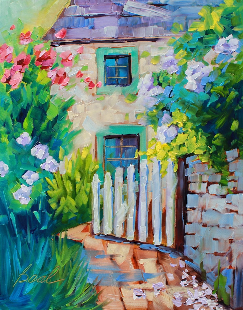 Oak Cottage, Original Cottage Oil Painting by Rebecca Beal - Etsy