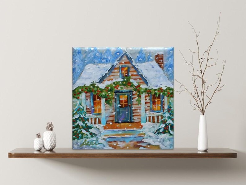 Festive Cheer Original Holiday Oil Painting Gift - Etsy