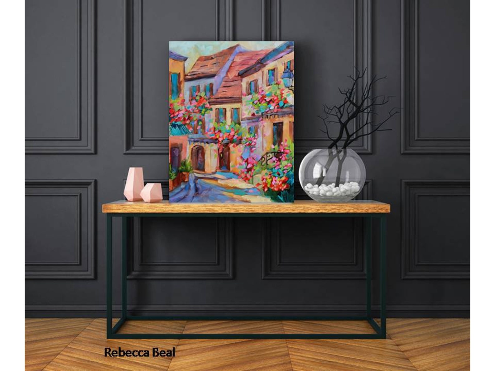 Charming Street in Europe, Impressionist Original Oil Painting by ...