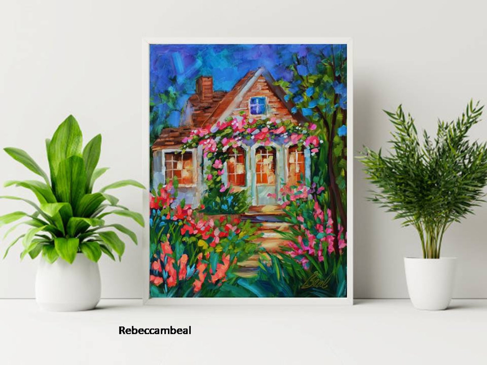 Original Oil Painting Lands Dale Cottage Unique Home Decor Wall Art - Etsy