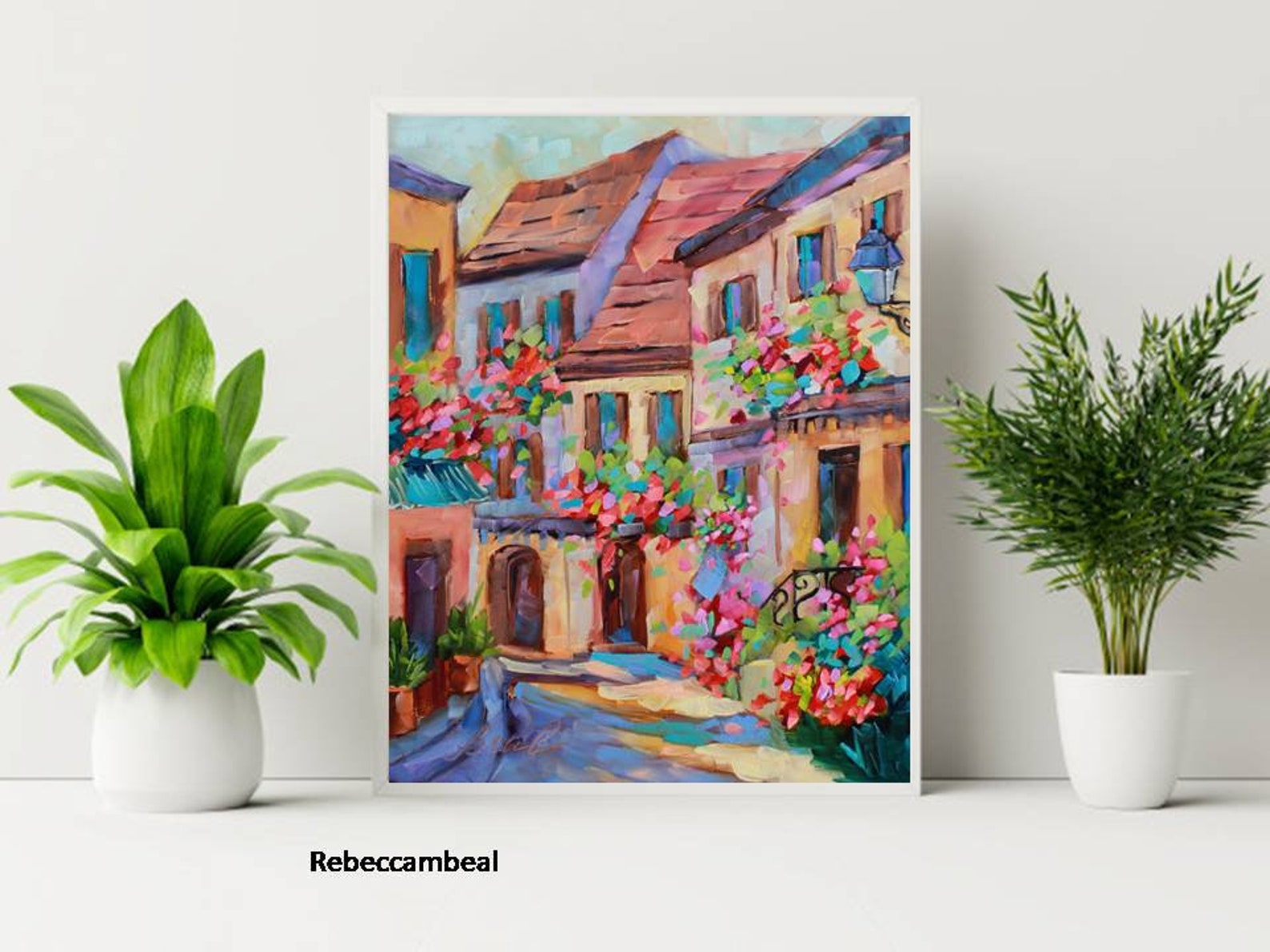 Charming Street in Europe, Impressionist Original Oil Painting by ...