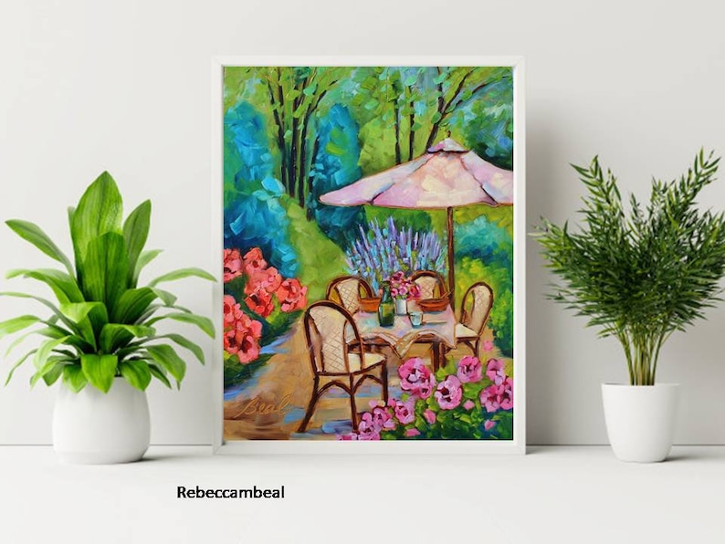 Original Oil Painting Woodland Garden Brunch Unique Home Decor - Etsy