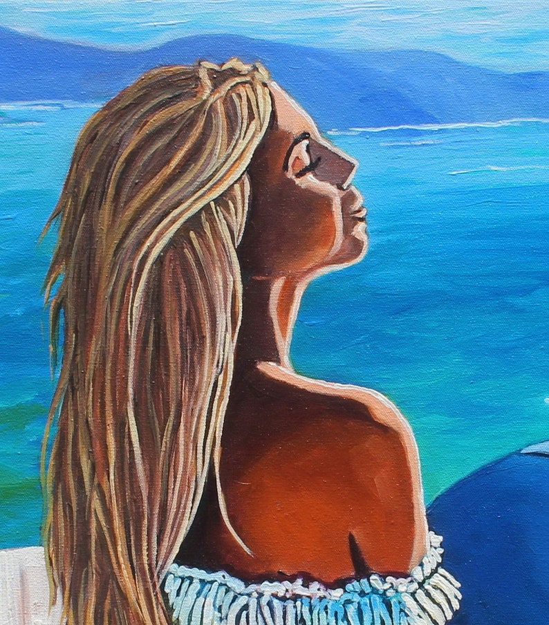 Sunshine in Santorini Giclee Canvas Print by Rebecca Beal - Etsy