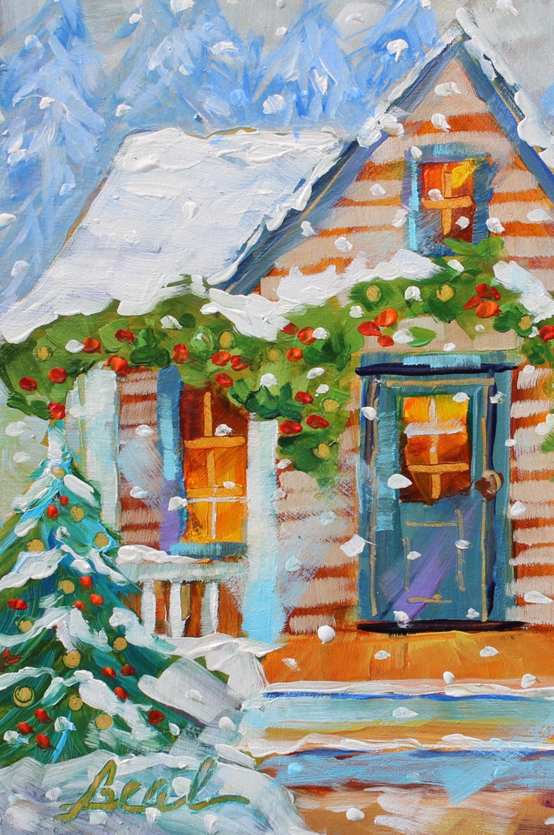 Festive Cheer Original Holiday Oil Painting Gift - Etsy