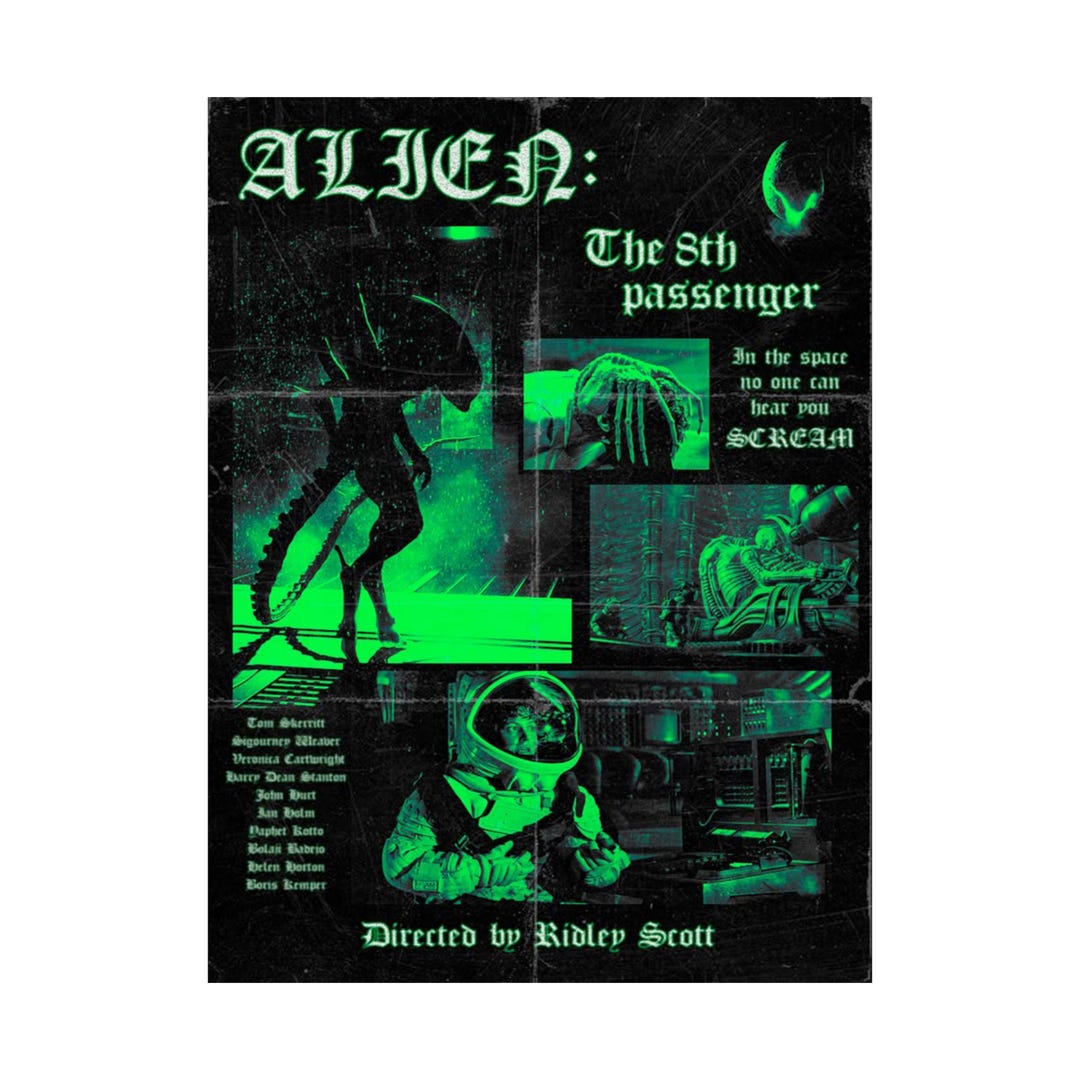 Alien Poster - 1979 Sci-fi Horror Movie Poster, Xenomorph Wall Art ...