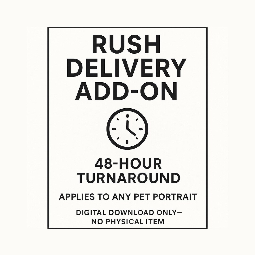 RUSH My Digital Pet Portrait – 48 Hour Turnaround Add-on - Etsy
