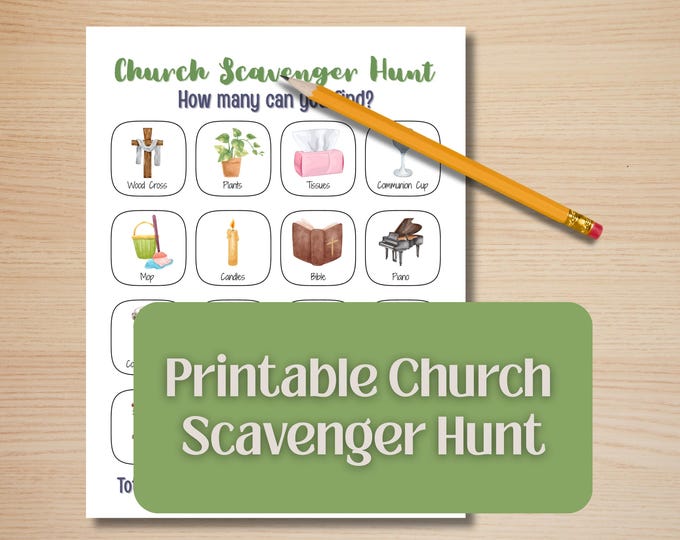 Church Scavenger Hunt, Sunday School Kids Activity, Christian Church ...