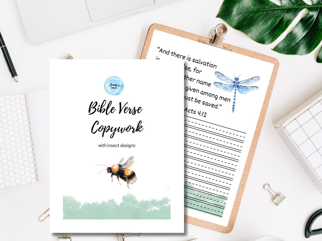 Bible Verse Copywork Memory Work Handwriting Pages Printable Homeschool ...