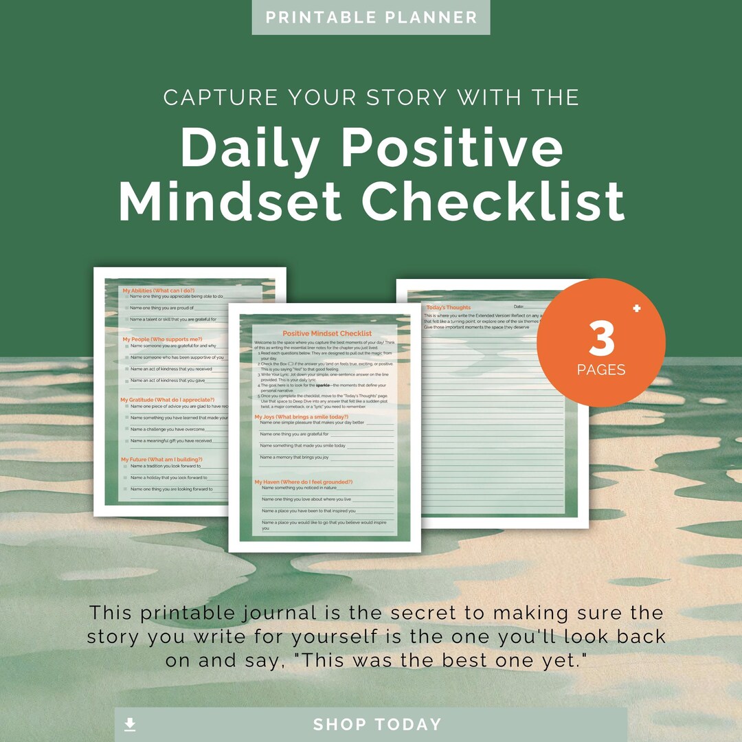 Long Live Your Best Self: Printable Daily Reflection Journal 6-prompt ...