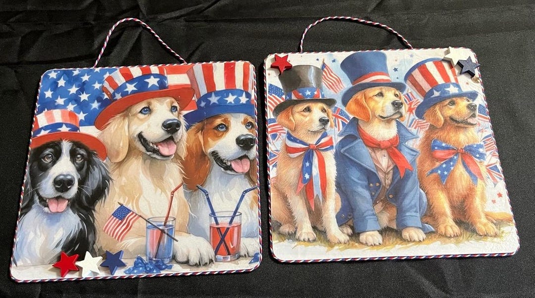 Patriotic Square Dog Set - Etsy