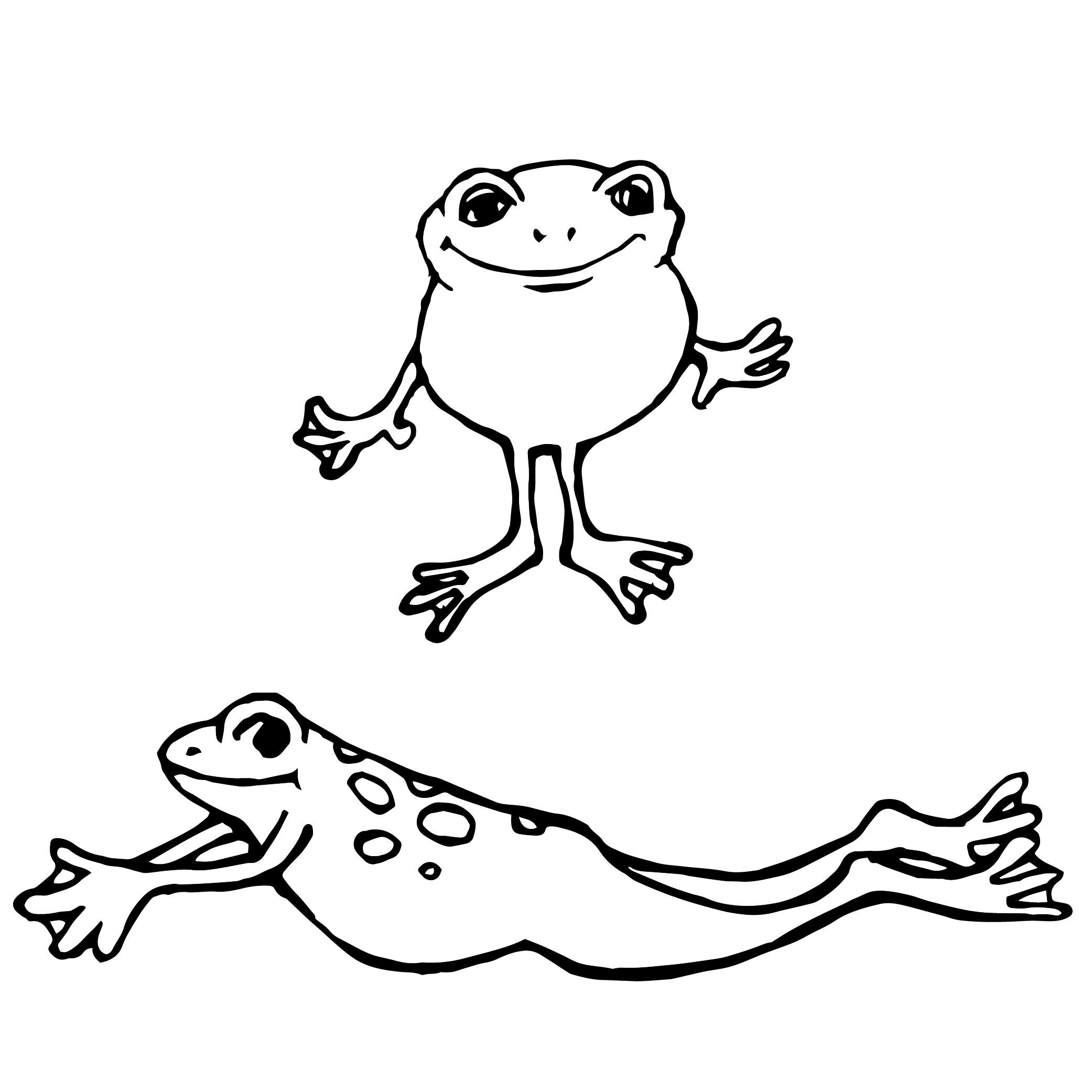 Frog PNG, Frog Illustration, Frog, Cricut Frog, Line Art, Black and ...