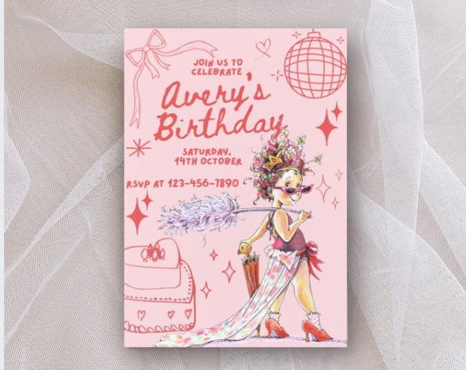 Fancy Nancy Birthday Invitation: Editable Canva Template - Etsy