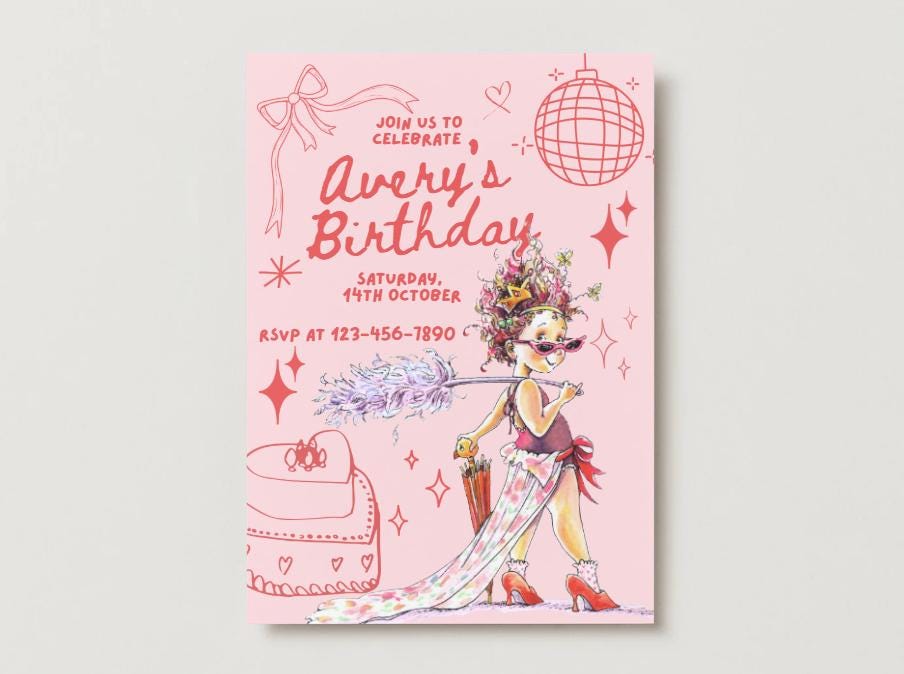Fancy Nancy Birthday Invitation: Editable Canva Template - Etsy
