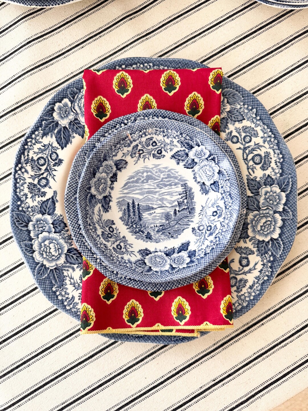 Vintage Lochs of Scotland Transferware Dishes: Blue & White Scottish ...