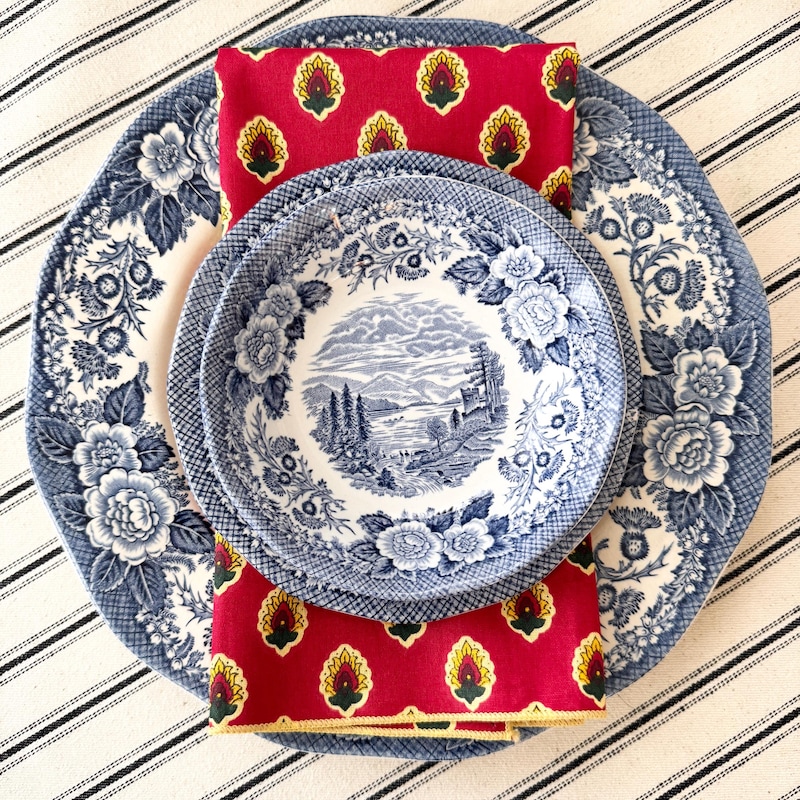 Blue and White Scotland Plate - Etsy